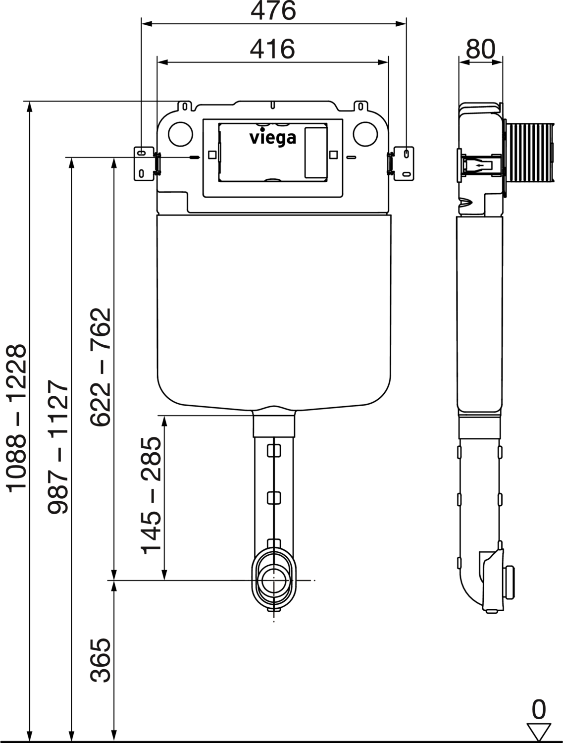 Prevista Pure Concealed cistern