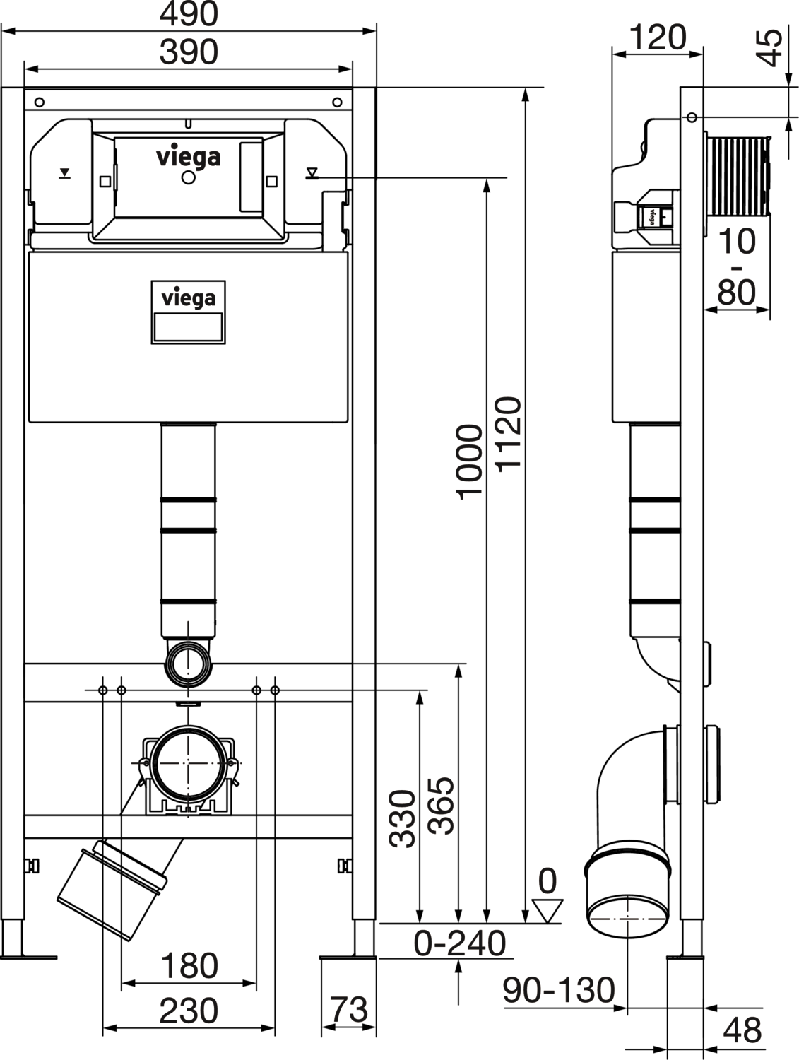 Prevista Dry WC element
