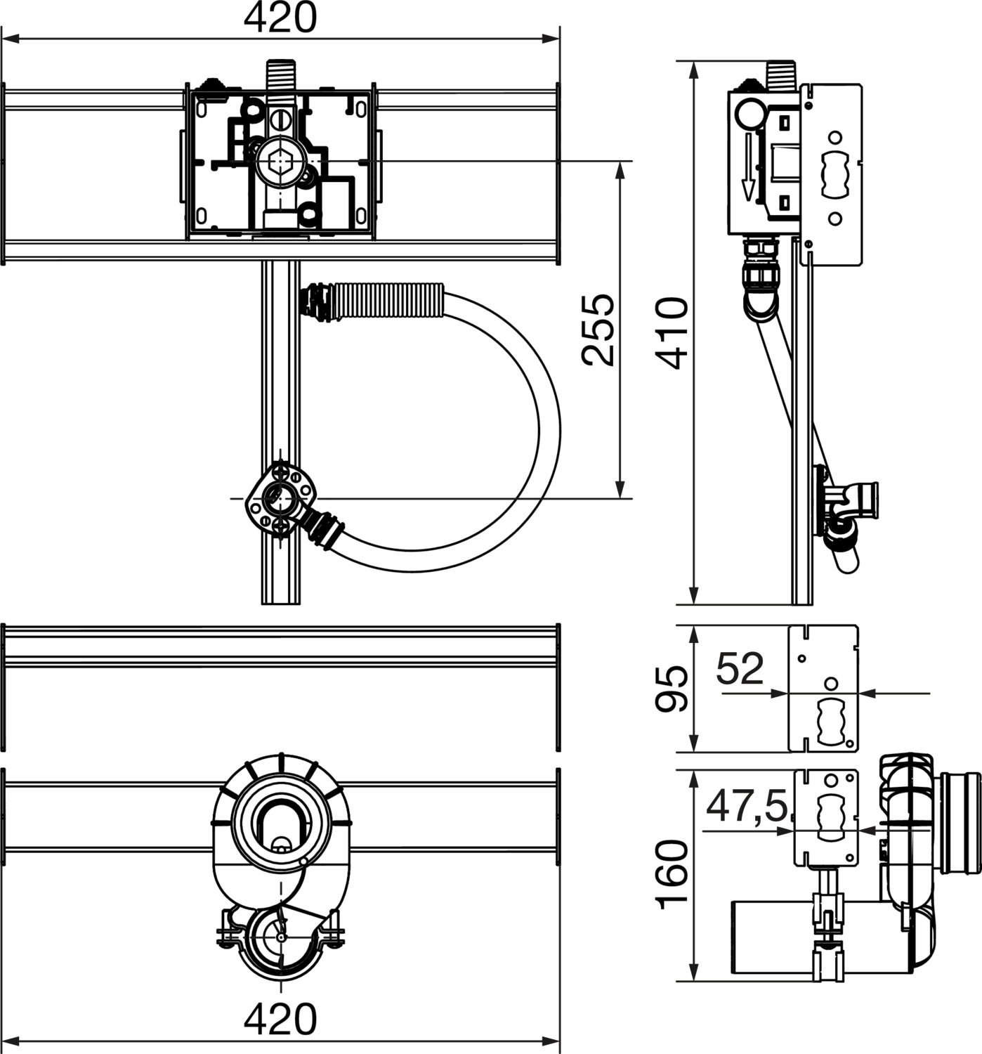 Prevista Dry Plus-Urinal-Modul